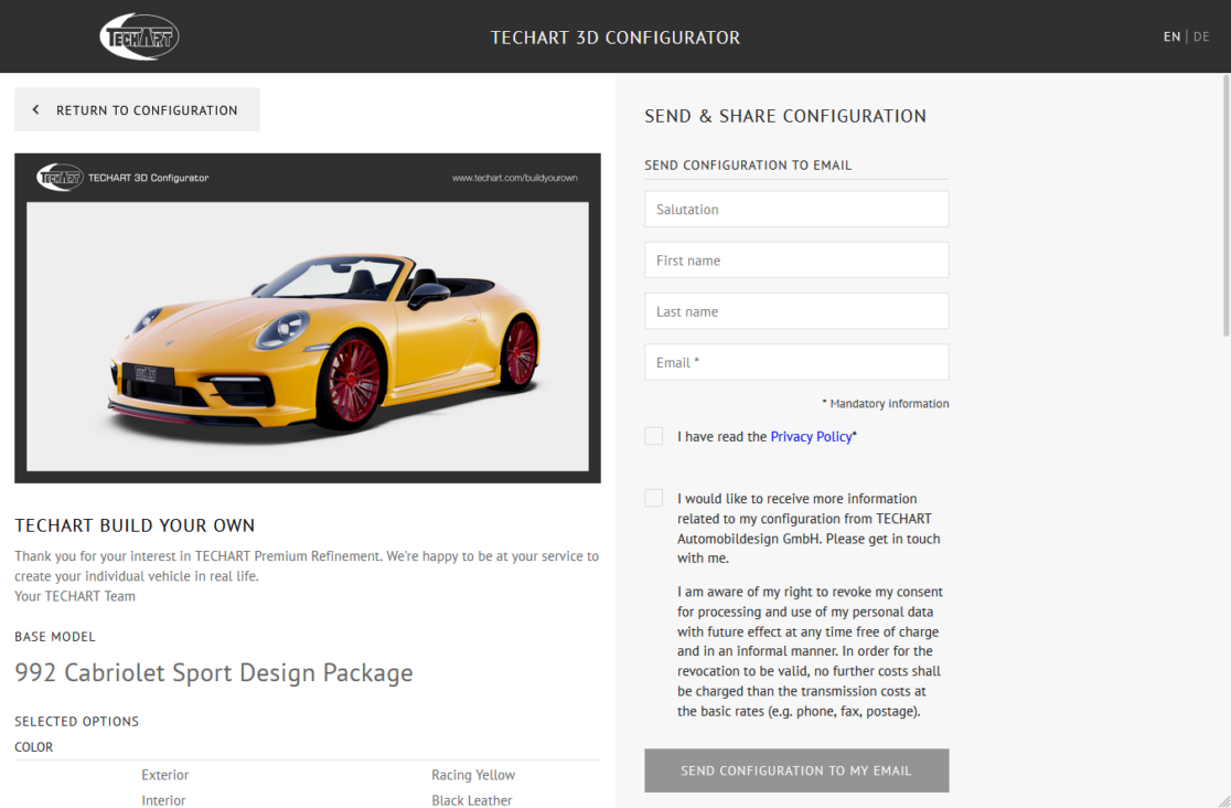 3D Car configurator - Klaas Nienhuis Studio